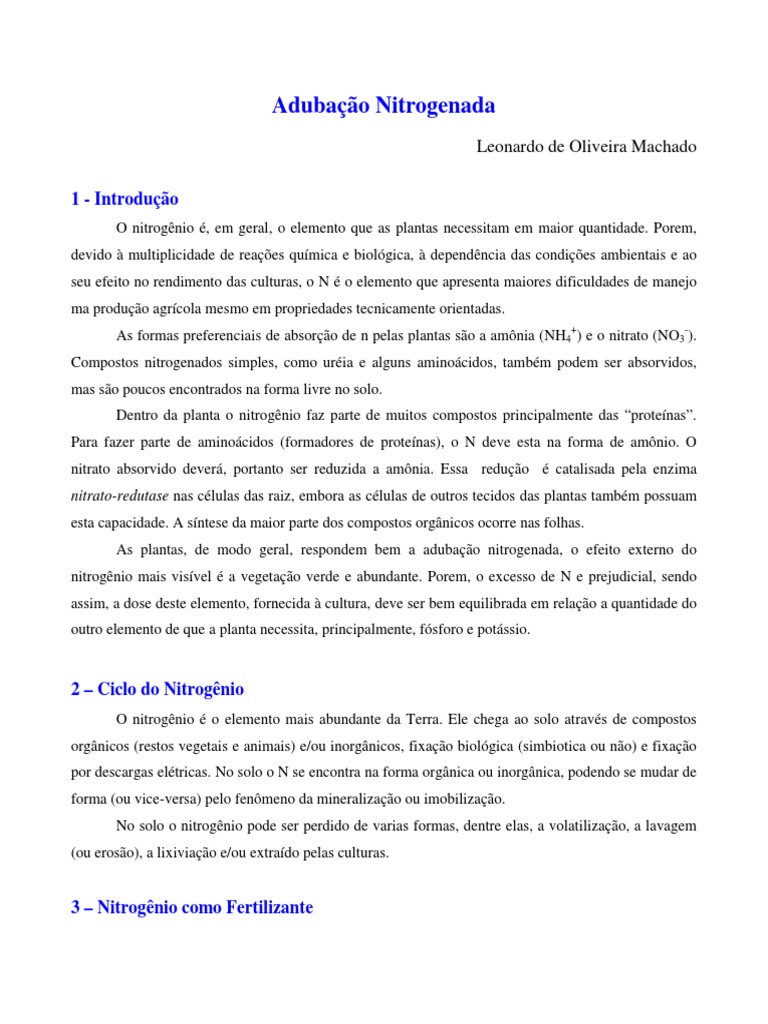 Monitor Leonardo - Apostila Adub. Nitrogenada 02 PDF | PDF