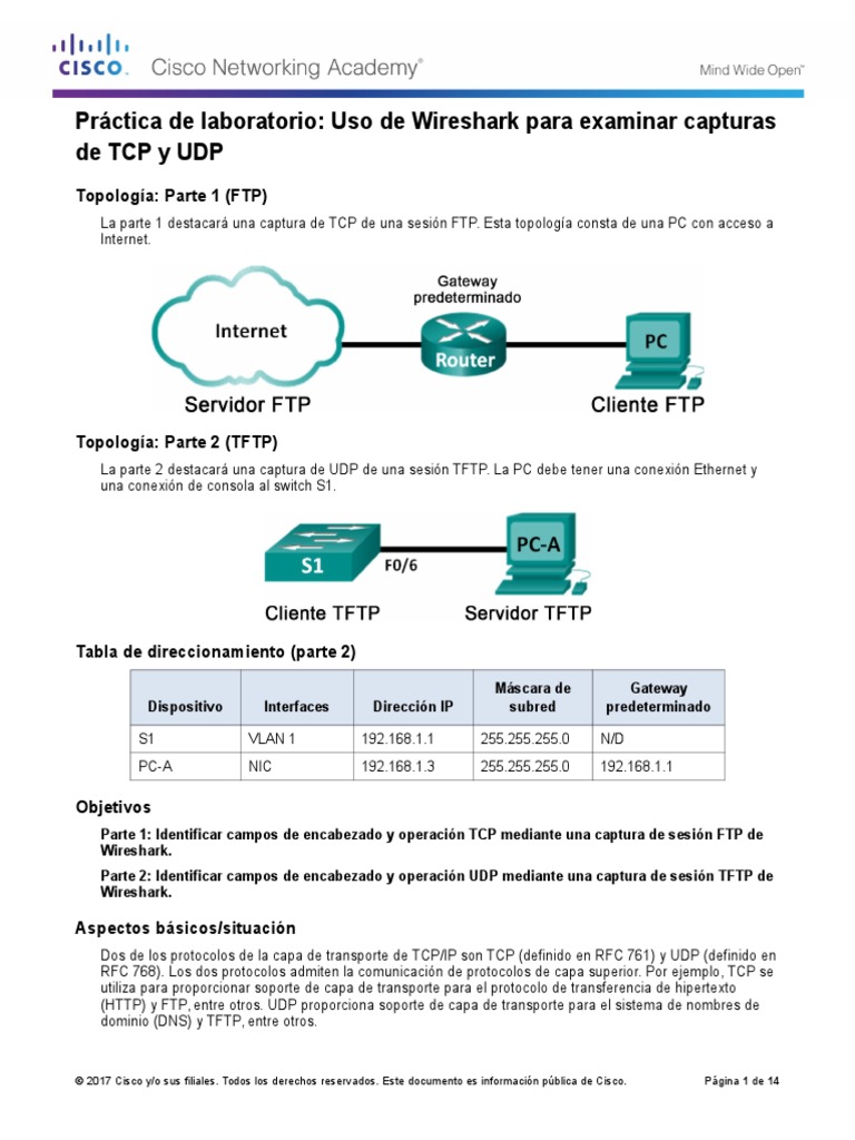 9.2.4.3 Lab - Using Wireshark To Examine TCP and UDP Captures | Descargar gratis PDF | Protocolo ...