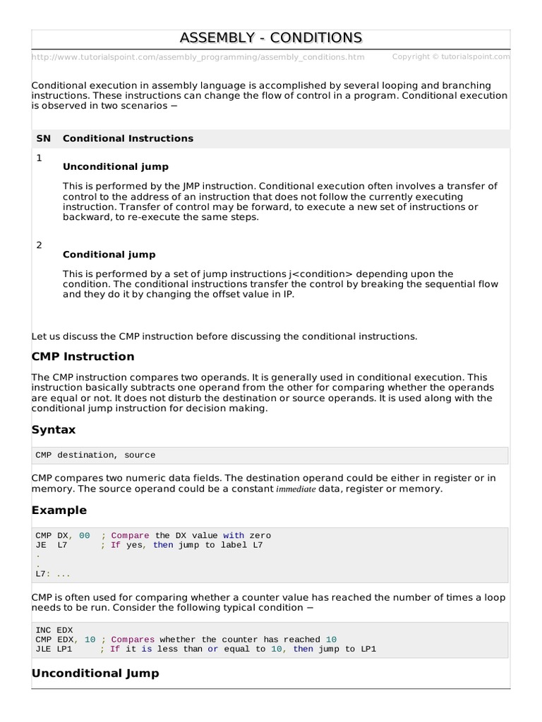 Jump | PDF | Instruction Set | Control Flow