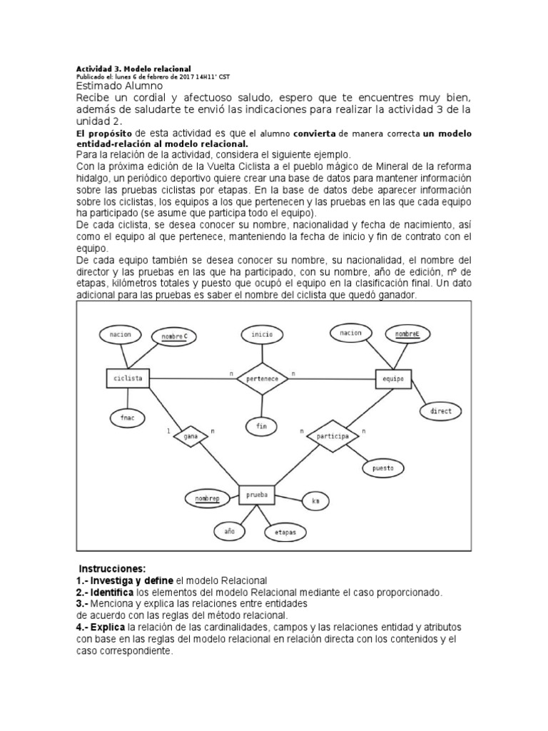 Conversión de ER a Modelo Relacional | PDF | Modelo relacional | Bases ...