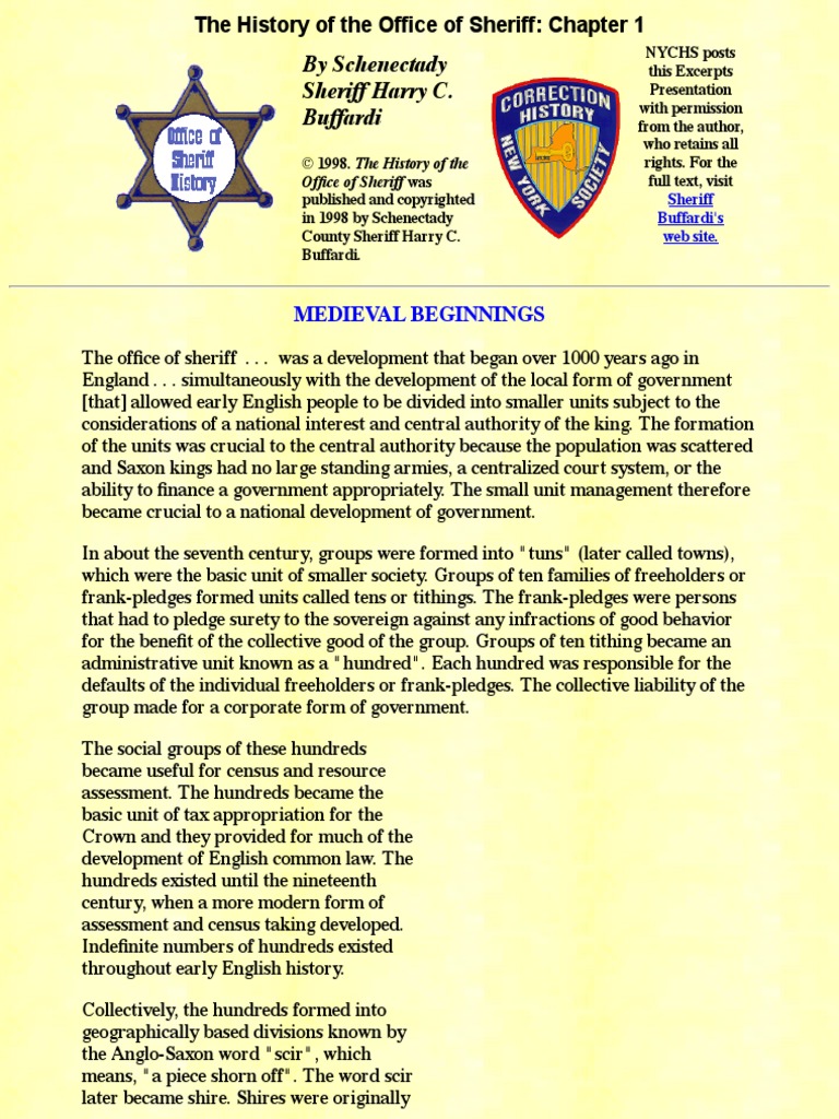 "History of The Office of Sheriff" Excerpts No.1 | PDF | England | Taxes