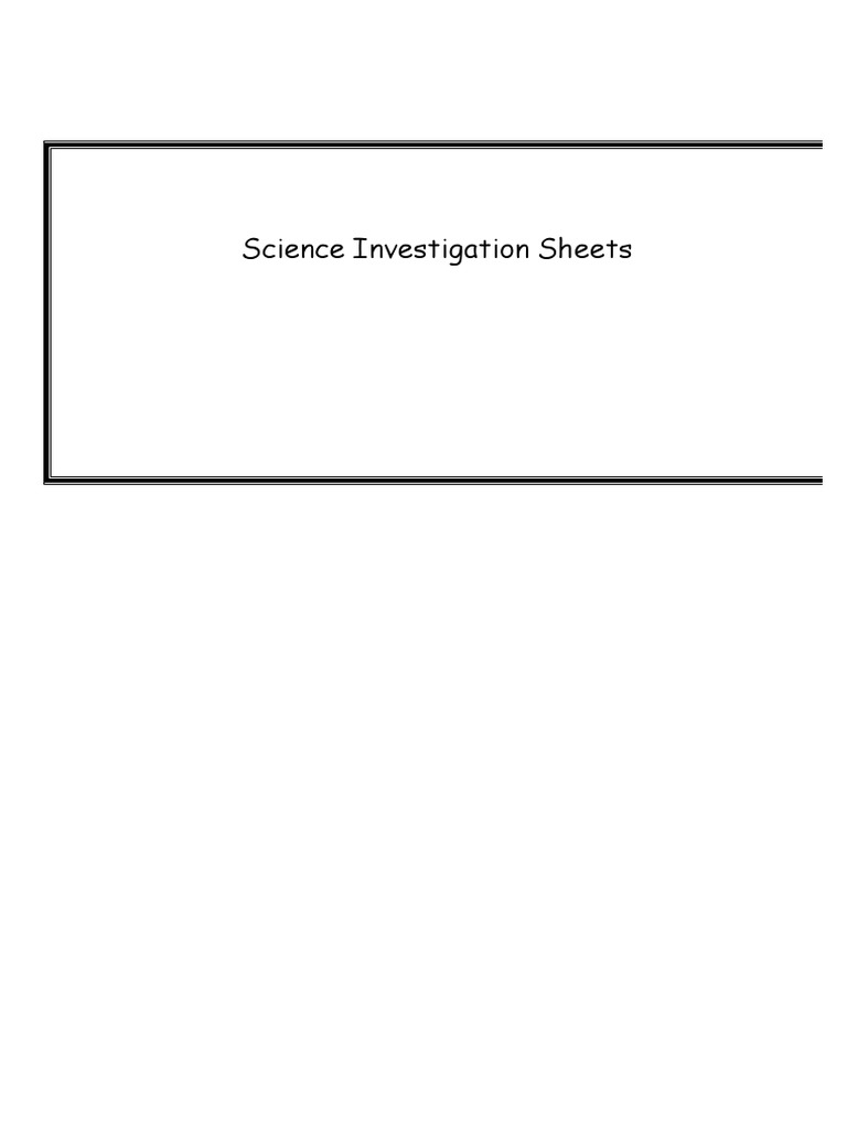 Science Investigation Templates | PDF