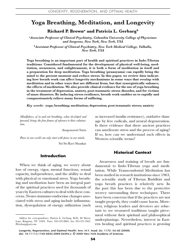 Yoga Breathing Meditation and Longevity PDF | PDF | Meditation ...