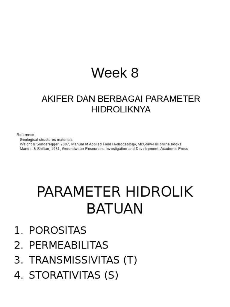 Akifer Dan Berbagai Parameter Hidroliknya | PDF