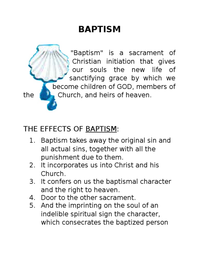 Baptism: The Effects of Baptism | PDF | Grace In Christianity | Baptism