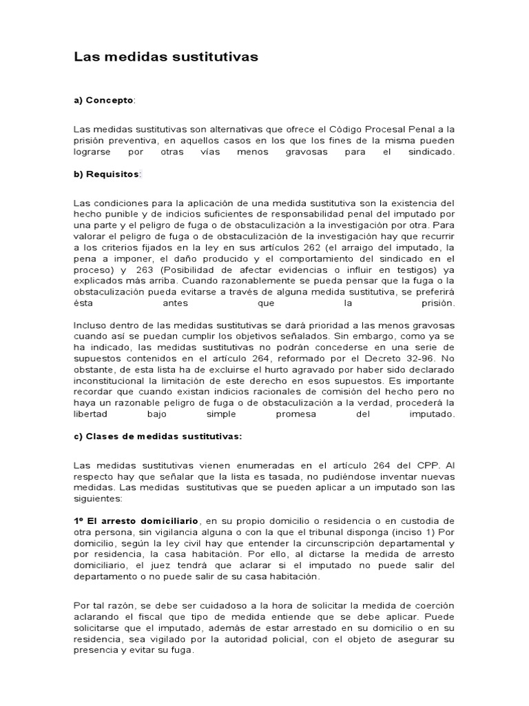 Las Medidas Sustitutivas Pdf Castigos Derecho Penal 2854