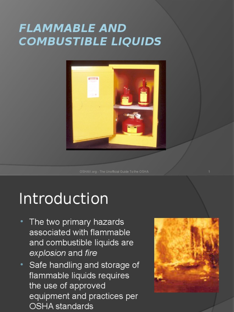 Flammables and Combustible Liquids | PDF | Flammability | Energy Technology