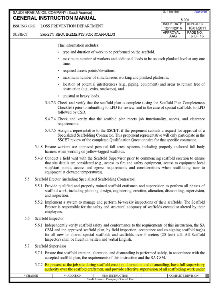 GI 8.001 Safety Requirements For Scaffolds | PDF | Scaffolding | Science