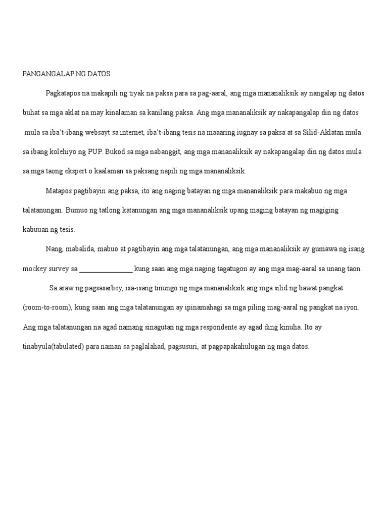 Pangangalap NG Datos | PDF