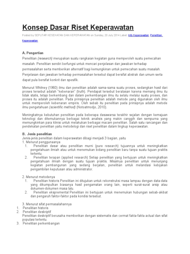 Konsep Dasar Riset Keperawatan | PDF
