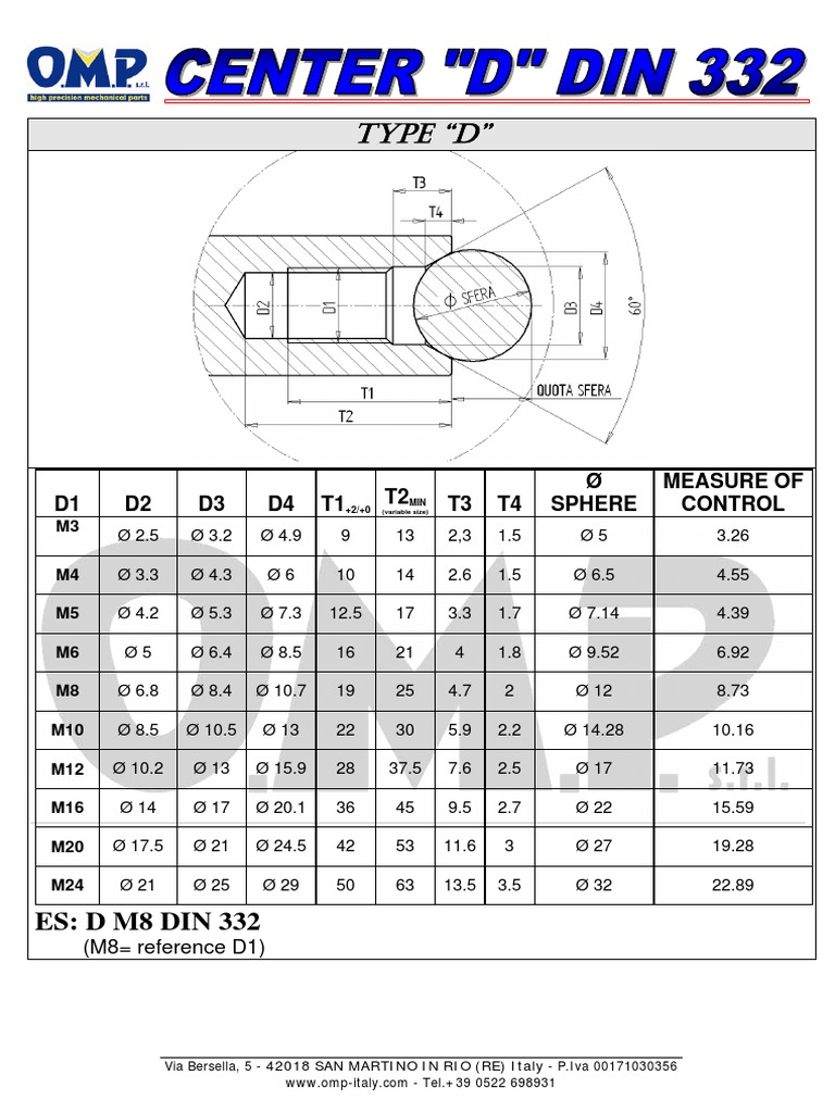 Centrini Din332 D Omp | PDF