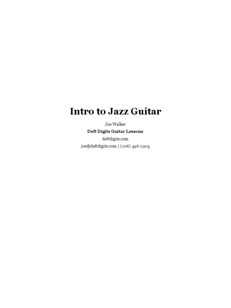 Intro To Jazz Guitar PDF | PDF | Jazz | Scale (Music)