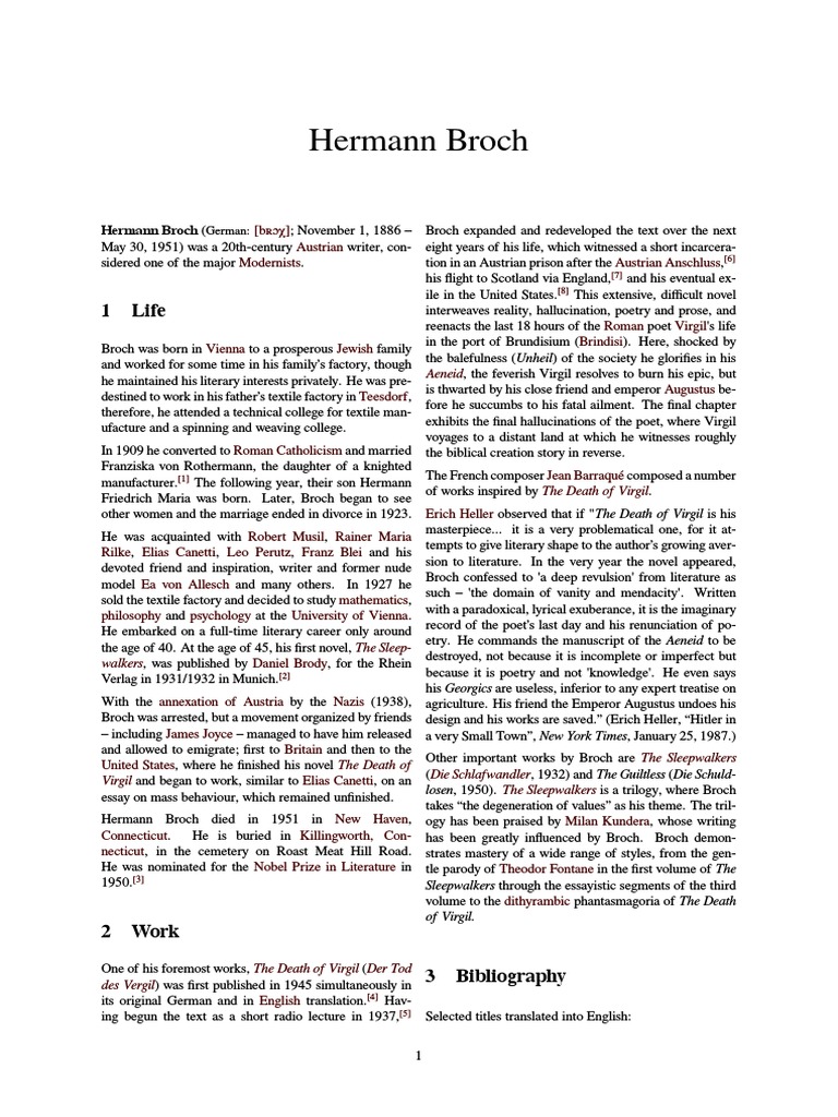 Hermann Broch | PDF | German Language Literature | Poetry