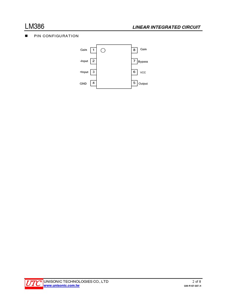 Pin Configuration: Linear Integrated Circuit | PDF