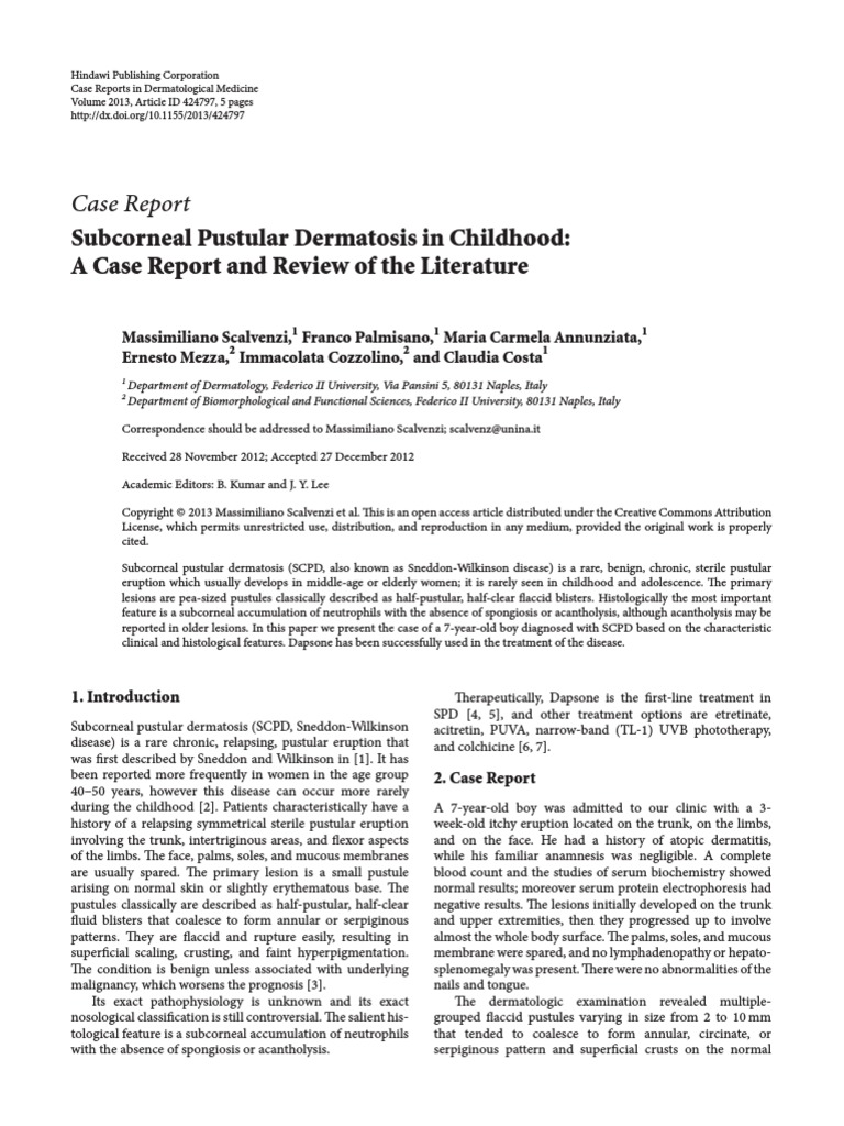 Case Report: Subcorneal Pustular Dermatosis in Childhood: A Case Report ...