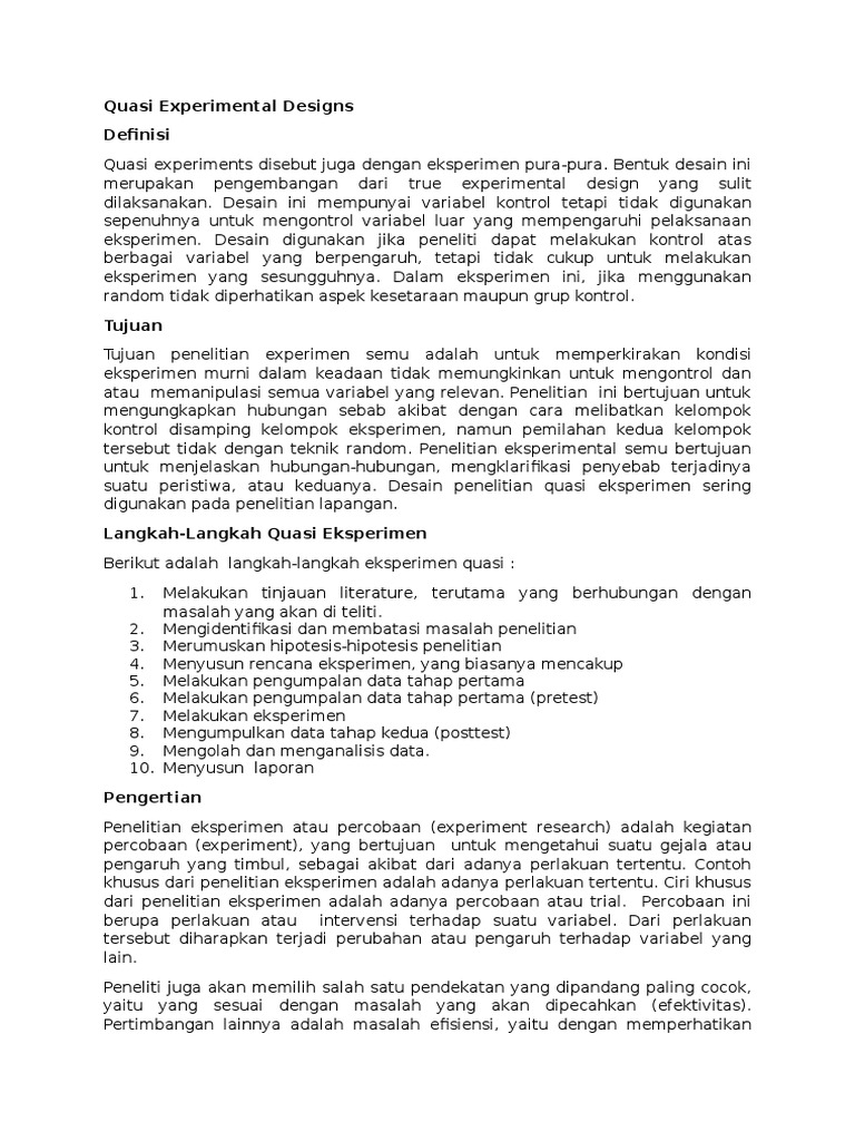 Quasi Experimental Designs | PDF