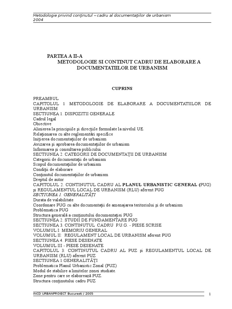 Metodologie Urbanism 2005 PUD PUZ PUG PDF | PDF
