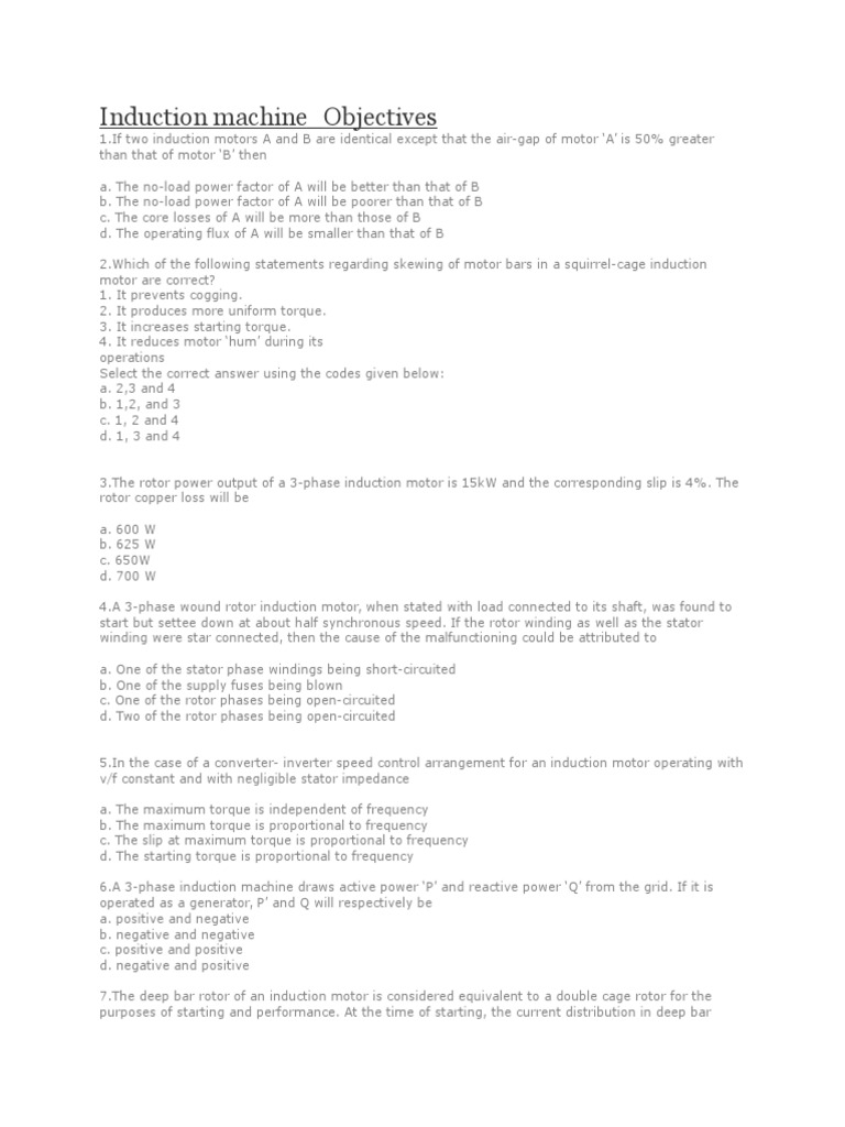 Induction Machine | PDF | Electrodynamics | Physical Quantities