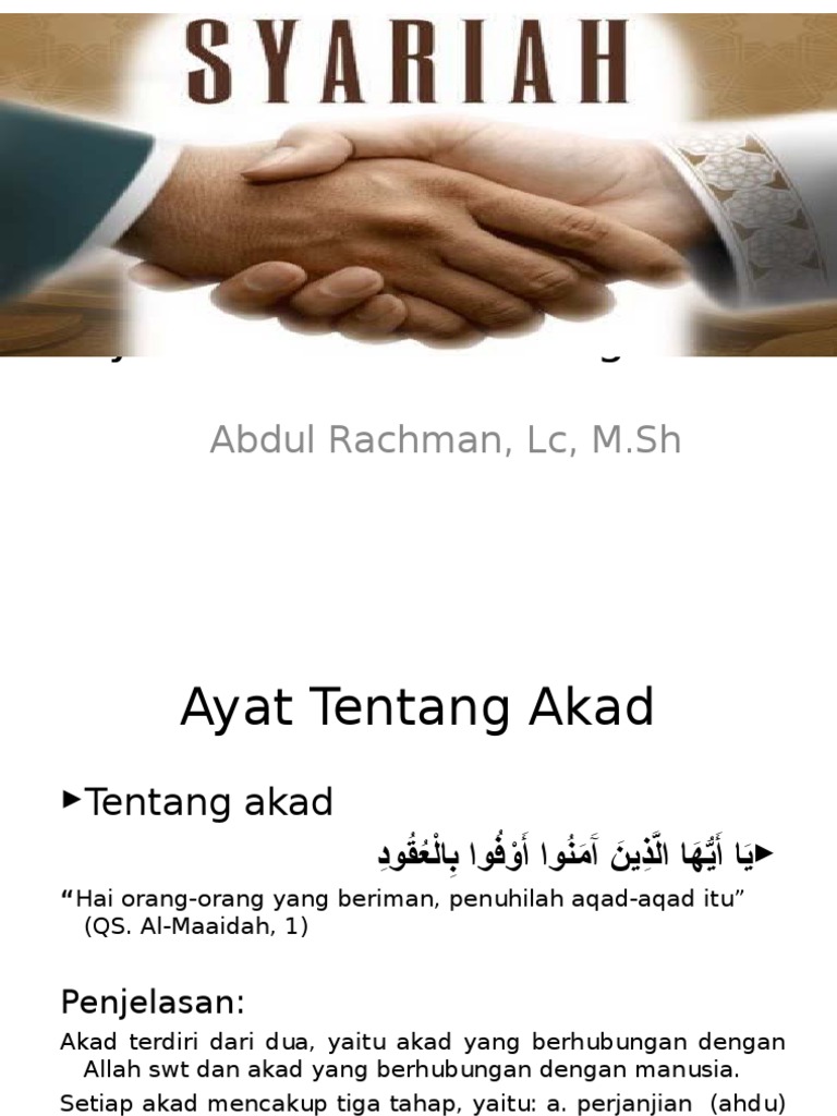 Ayat Dan Hadis Tentang Akad | PDF