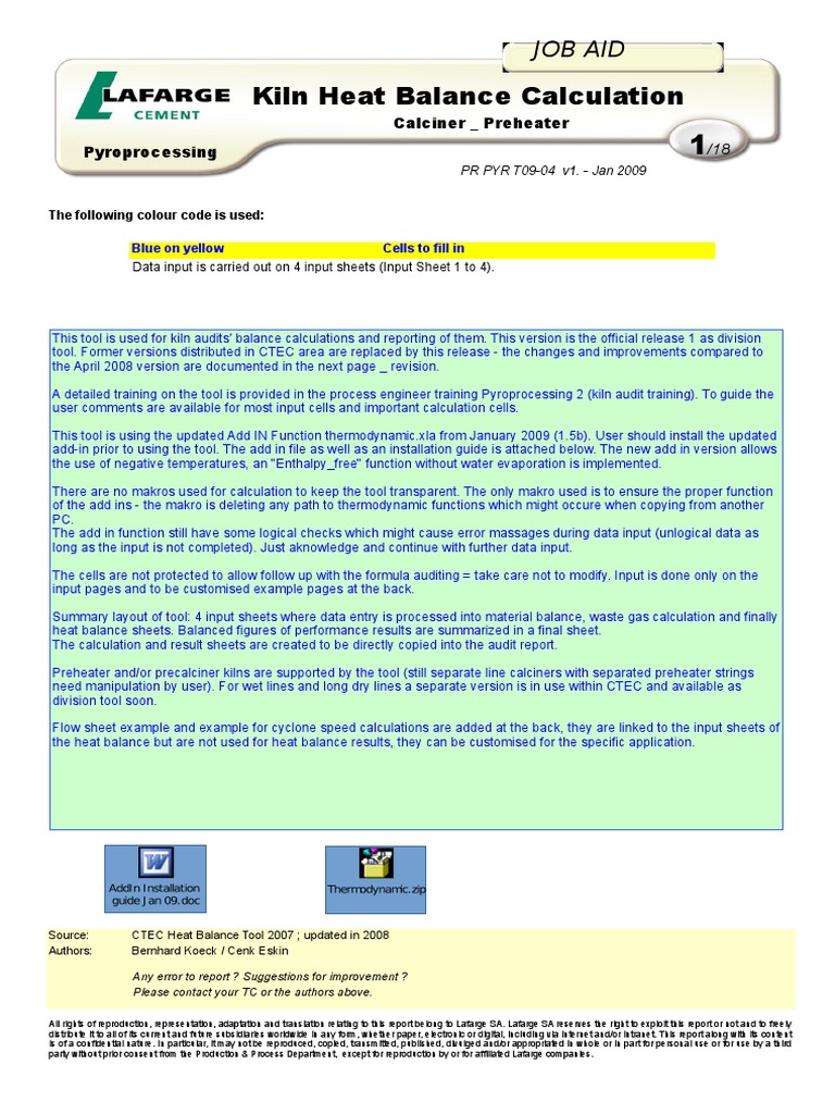 Kiln System Mass and Energy Balance | Download Free PDF | Chemical ...
