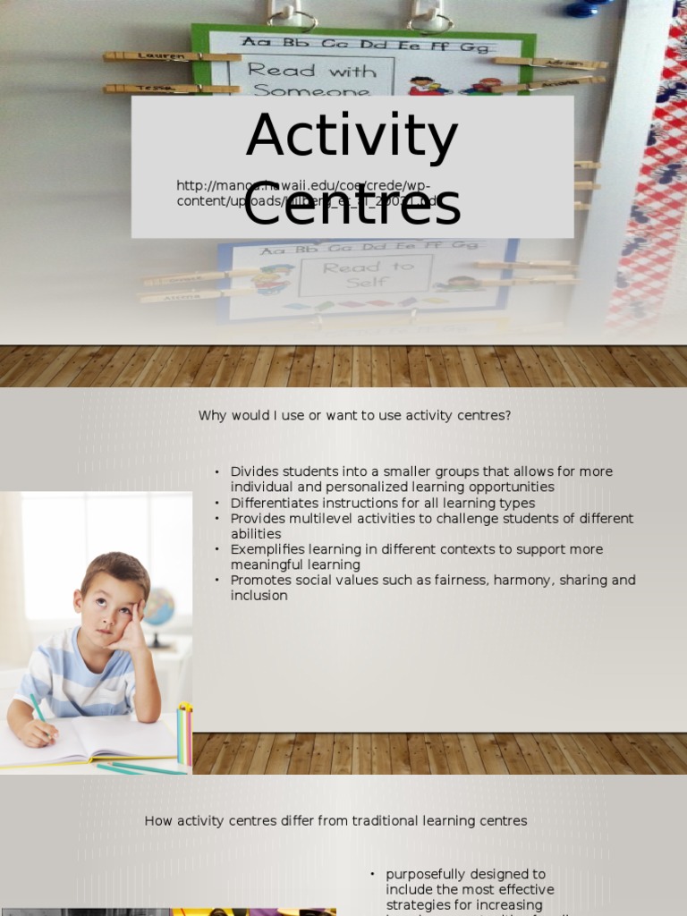 Activity Centre Presentation | PDF | Teachers | Reading Comprehension