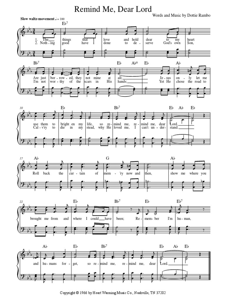 Remind Me, Dear Lord-PVG-Eb