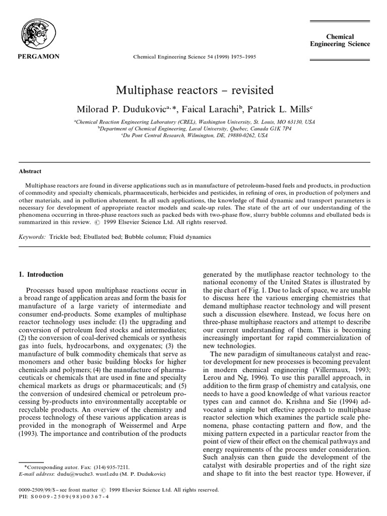 Multiphase Reactors - Revisited | PDF | Chemical Reactor | Catalysis