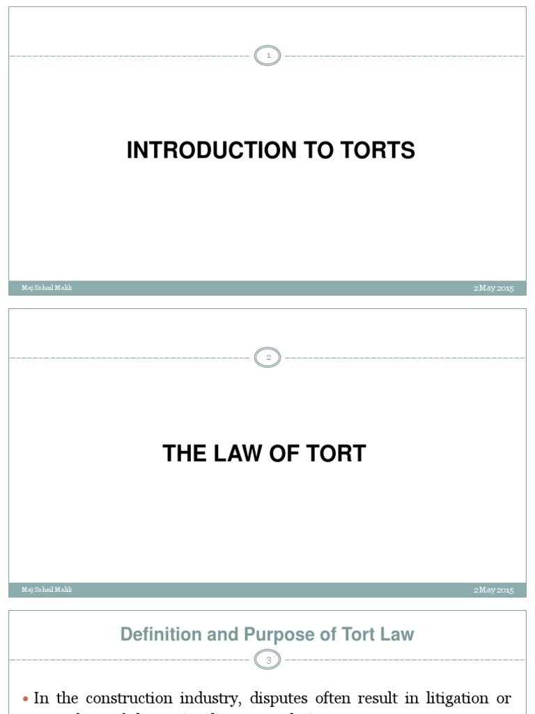 Torts Law | PDF | Tort | Damages
