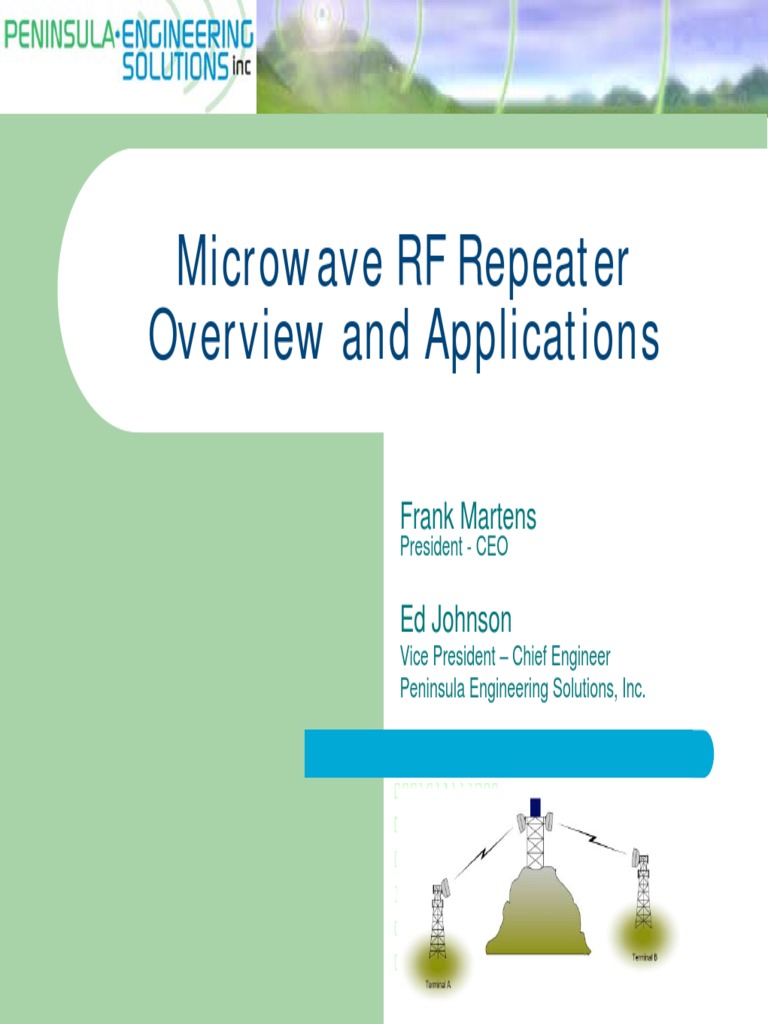 Microwave RF Repeater | PDF | Wind Power | Electric Generator