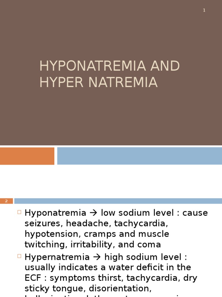 Hyponatremia and Hypernatremia | PDF