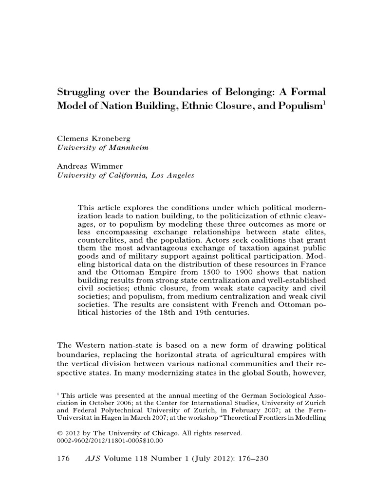 Wimmer Three Models 2012 | PDF | Ethnic Groups | Populism