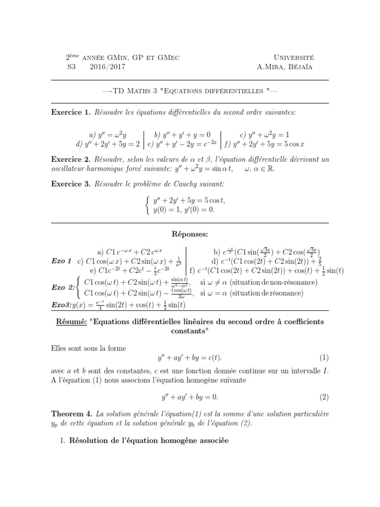 Fiche3 de TD MATHS 3 PDF | PDF