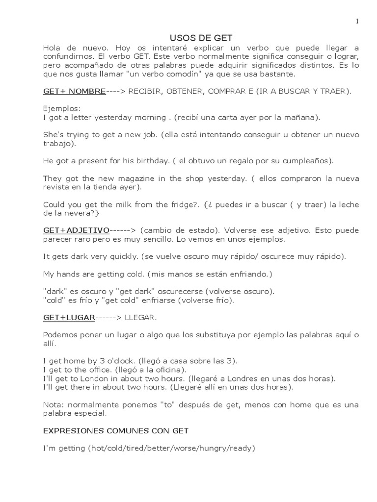 Usos de Get | PDF | Ocio | Entretenimiento (general)