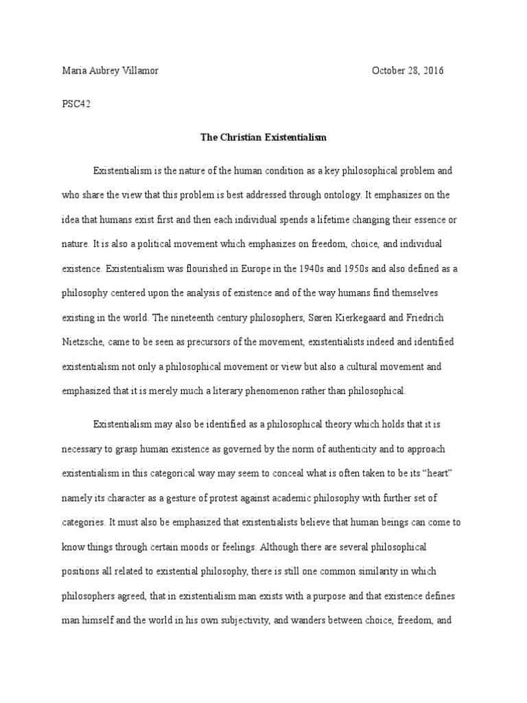 Reflection On Existentialism | PDF | Existentialism | Søren Kierkegaard