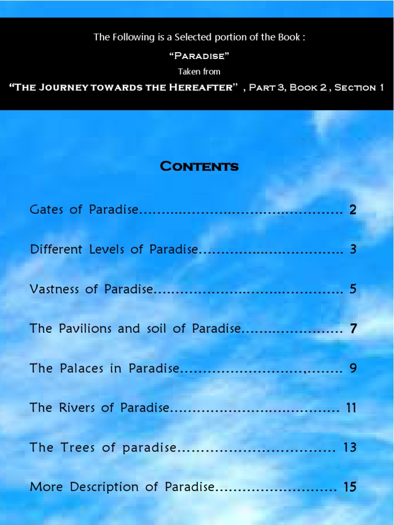 Description of Paradise | Paradise | God In Islam