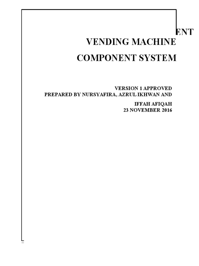 Software Requirement Specification Vending Machine Component System ...