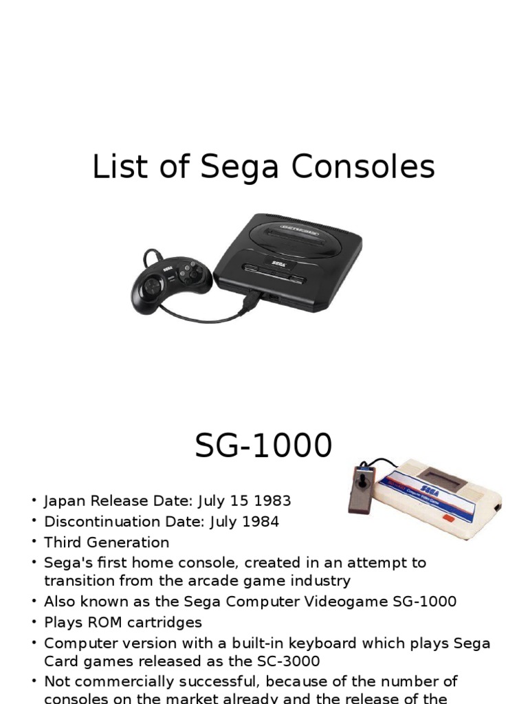 Sega Console Timeline