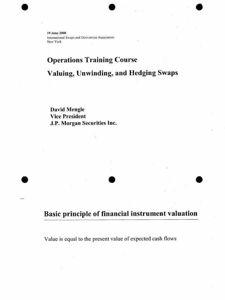 Unwinding and Hedging Swaps Explained | PDF | Greeks (Finance) | Swap ...