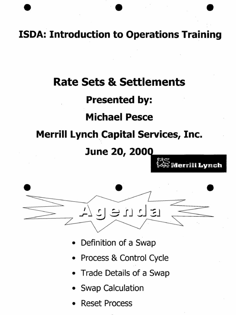 ISDA Section 08 Rate Sets and Settlements | PDF | Interest Rate Swap ...