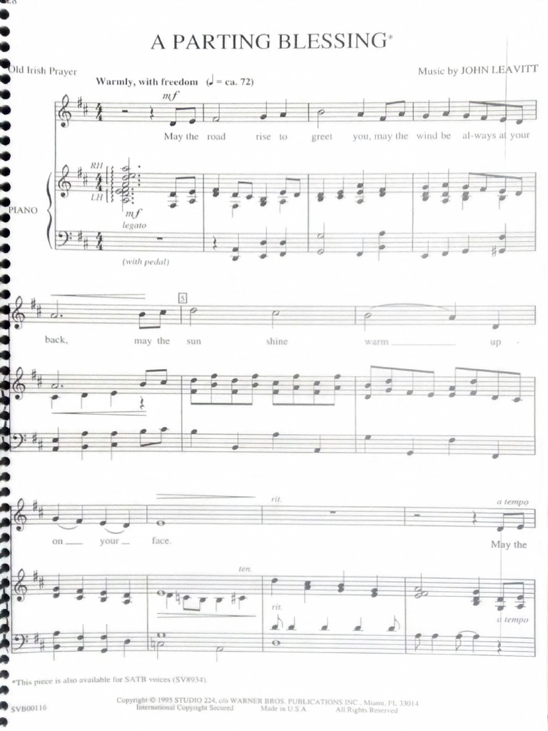 John Leavitt - A Parting Blessing | PDF