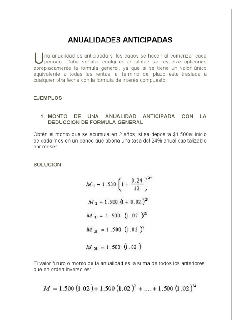 Anualidades Anticipadas | PDF | Logaritmo | Ecuaciones