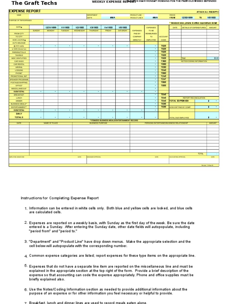 Blank Expense Form | PDF | Meal | Expense