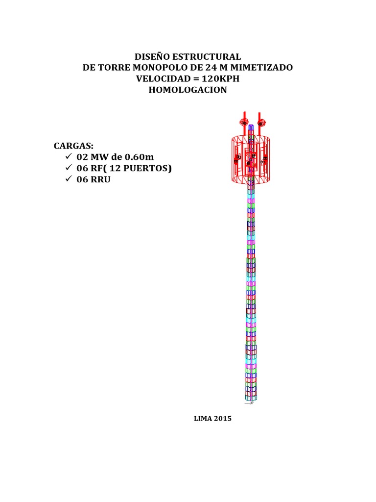 Monopolo 24m a 120kph - Mimetizado | Velocidad del viento | Antena (Radio)