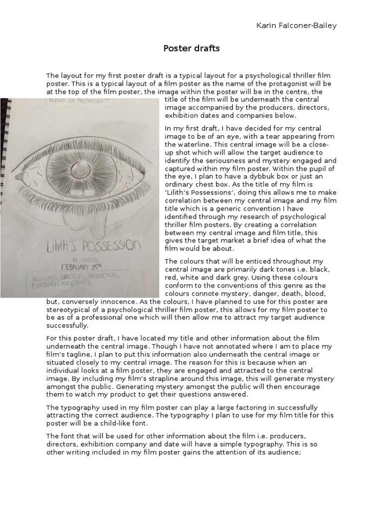 Poster Drafts: Karin Falconer-Bailey | PDF | Typography | Poster