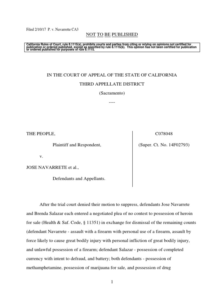 Filed 2/10/17 P. v. Navarrette CA3 | PDF