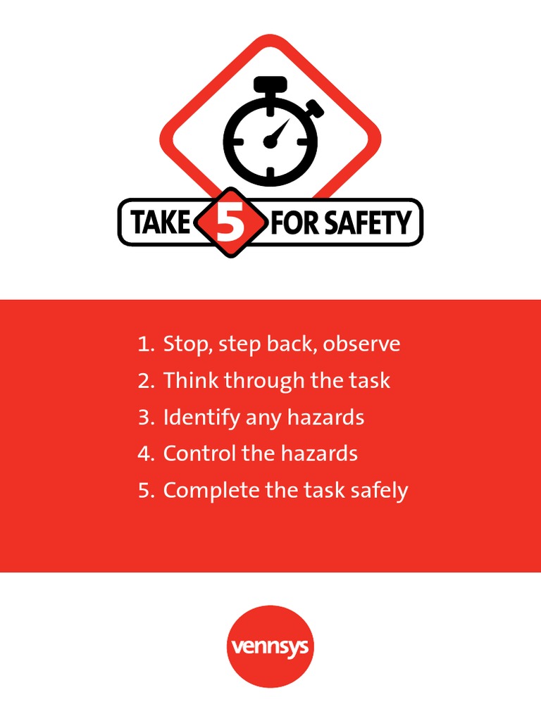 Take 5: A Process for Identifying and Controlling Workplace Hazards ...