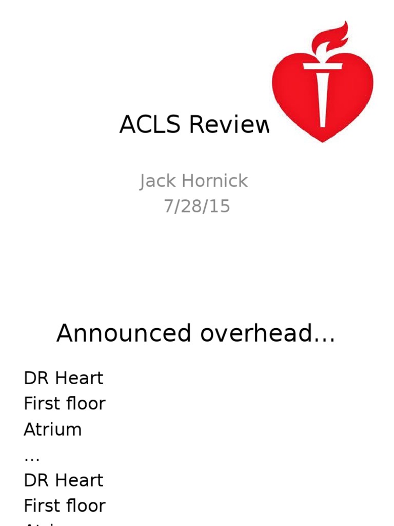 Acls Review 2015 | Download Free PDF | Cardiac Arrest | Cardiology
