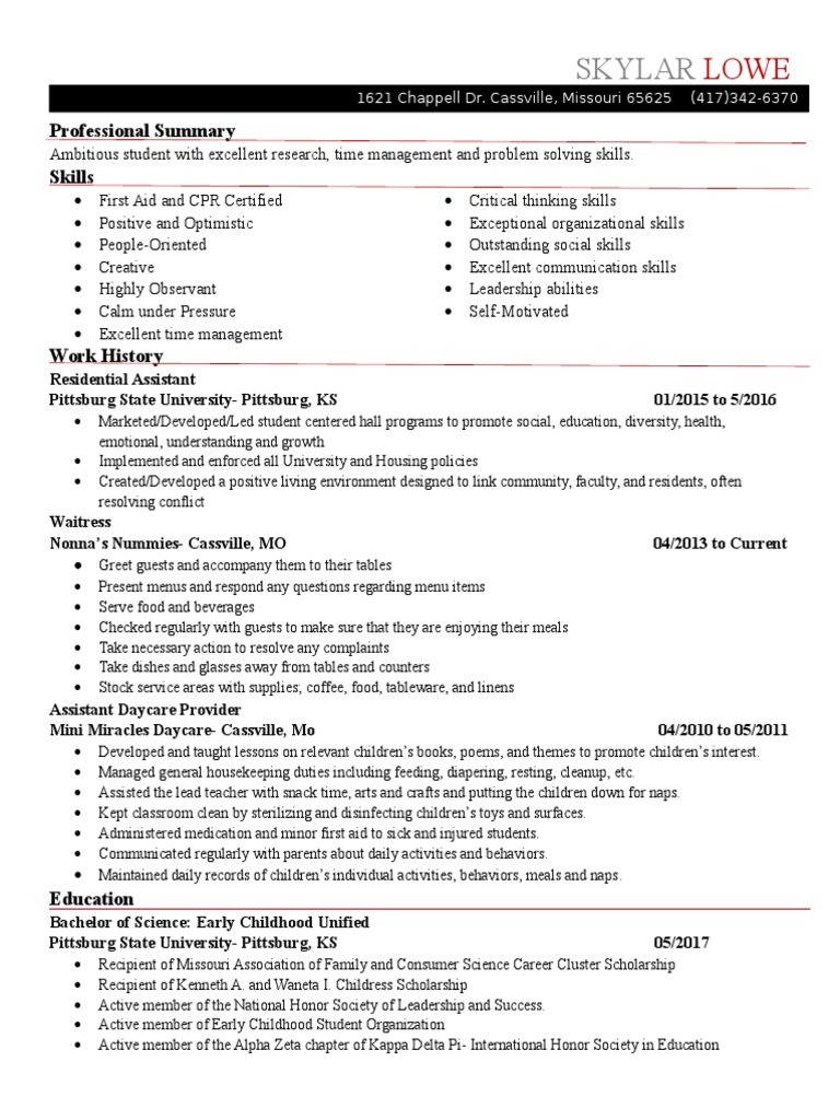 Revised Resume | PDF | Menu