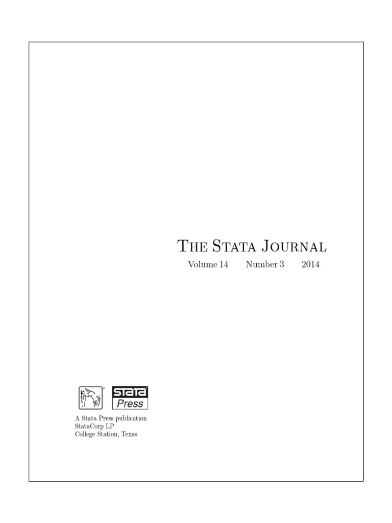 The Stata Journal: Number 3 2014 | PDF