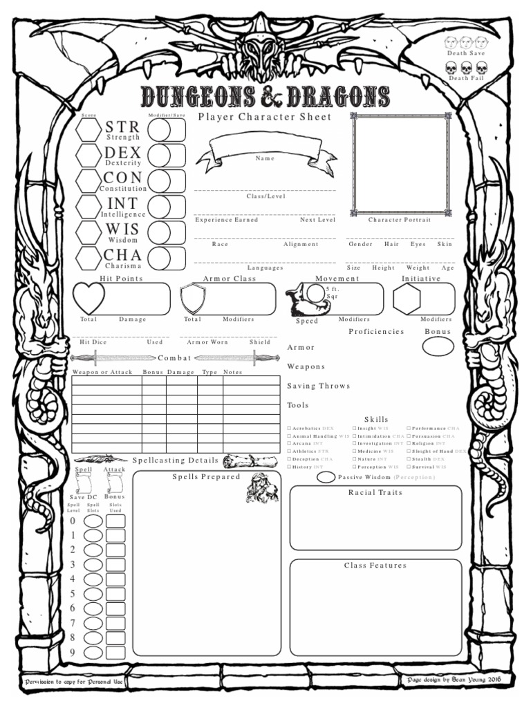 Character Sheet: A Comprehensive Record of a Player Character's ...